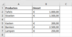 Een kolom of rij toevoegen in Excel - Handleiding Excel