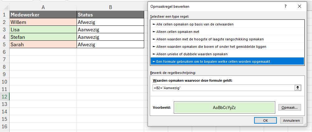 Voorwaardelijke opmaak in Excel: Cellen kleuren op basis van de inhoud ...