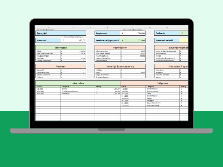 Excel templates - Handleiding Excel